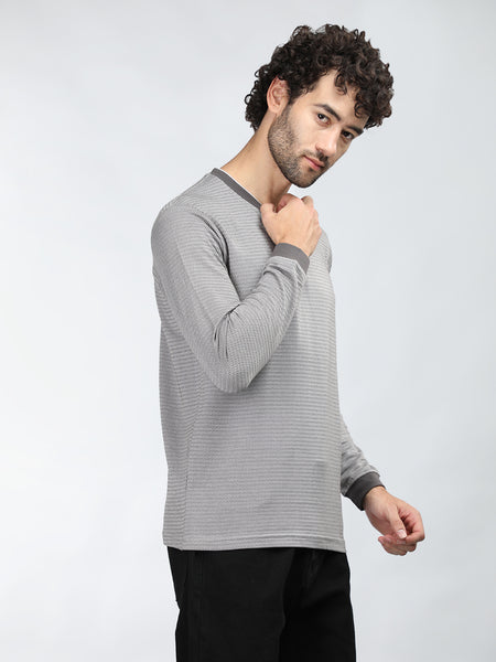 Neva Men Crew Neck Full Sleeves T-shirt Wave pattern – Neva Clothing India